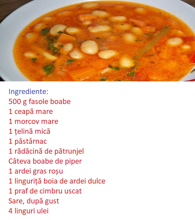 Rețetă tradițională de ciorbă de fasole, ca acasă, în varianta de post ...