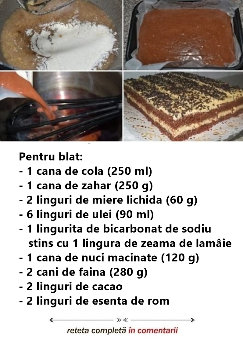 Prăjitura cu Cola și Crant de Nuci – Surpriza dulce a oricărei ocazii ...